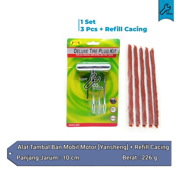 Jual Alat Tusukan Ban Besi Tambalan Motor Mobil [Yansheng] + Refill ...