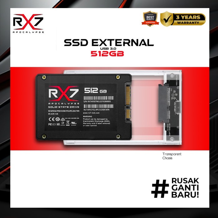Jual Ssd External / Portable / Enclosure Rx7 512Gb Usb 3.0 Resmi ...