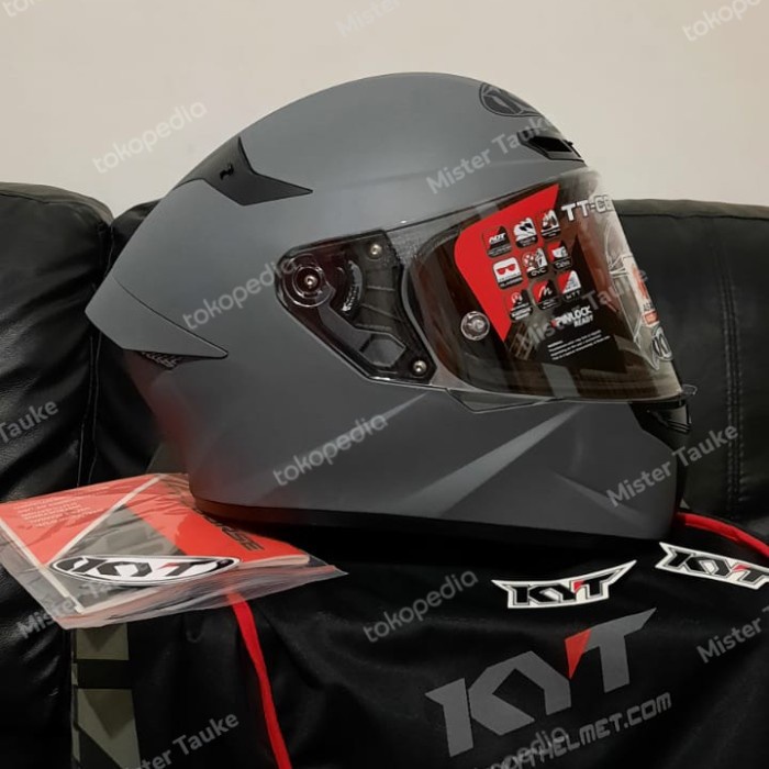 Jual Helm Kyt Tt Course Plain Matt Gorila Grey | Shopee Indonesia