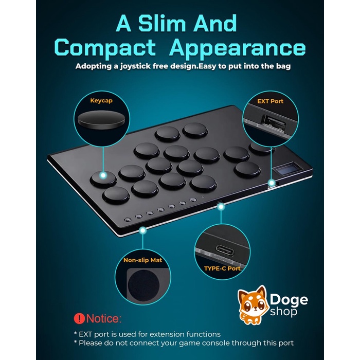 Jual Haute42 Hautepad M16 Aluminium Flatbox Arcade Stick Pad Hitbox For ...