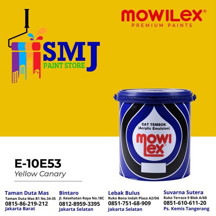 Jual Cat Tembok Mural Interior Mowilex Warna Yellow Canary E-10E53 2,5L ...
