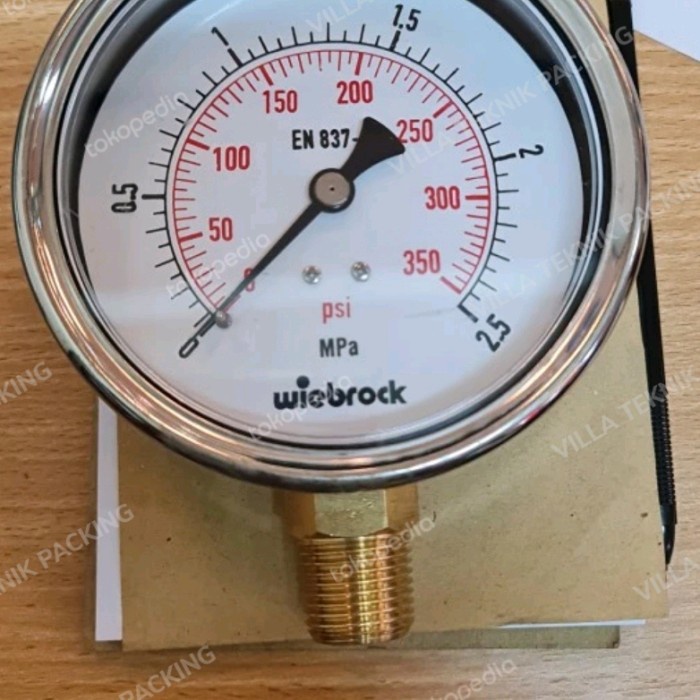 Jual Pressure Gauge Raket Stainless Kuningan 4" Inch Drat 1/2" Inch 2,5 Mpa | Shopee Indonesia