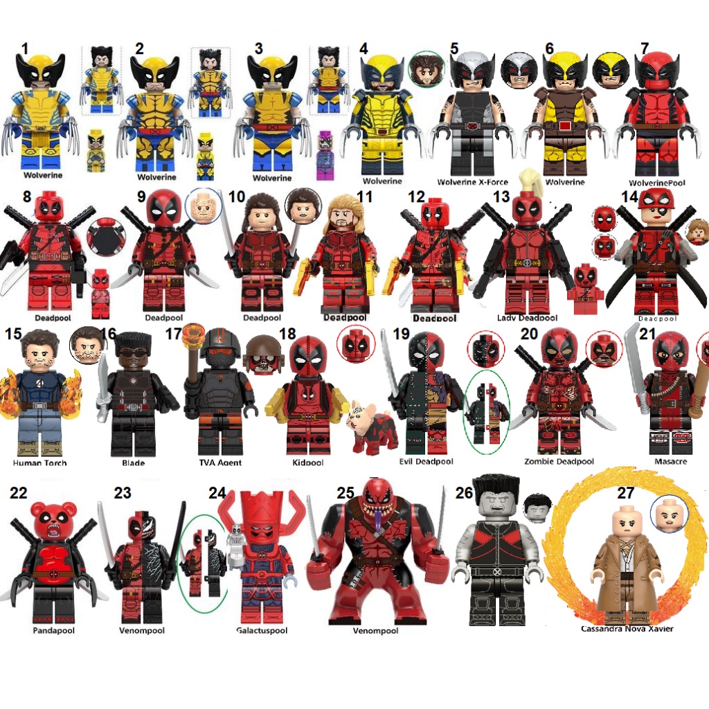 Jual Marvel Deadpool Wolverine Zombie Panda Venom Galactus Lady Pool ...