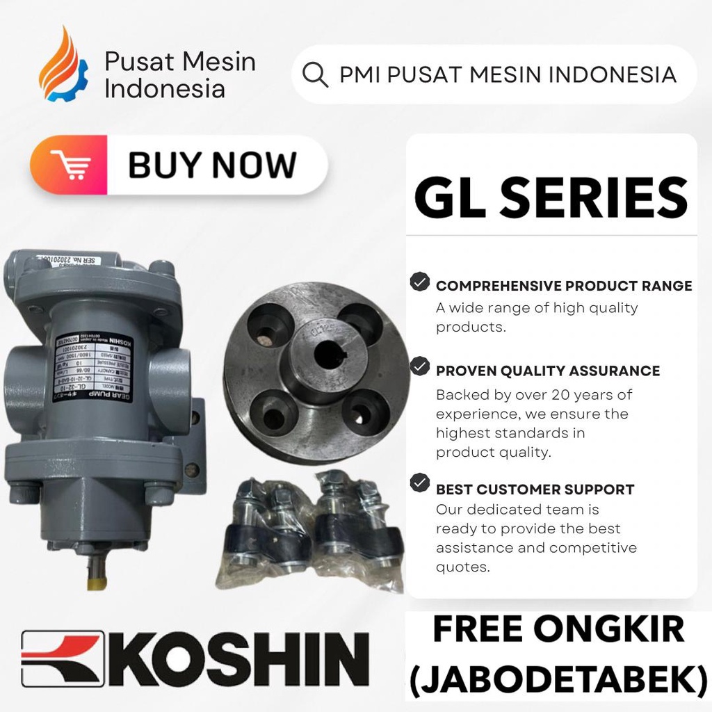 Jual GEAR PUMP OIL KOSHIN GL - 25 - 5 BARE PUMP POMPA OLI/ GEAR PUMP KOSHIN/ POMPA KOSHIN/ POMPA ...