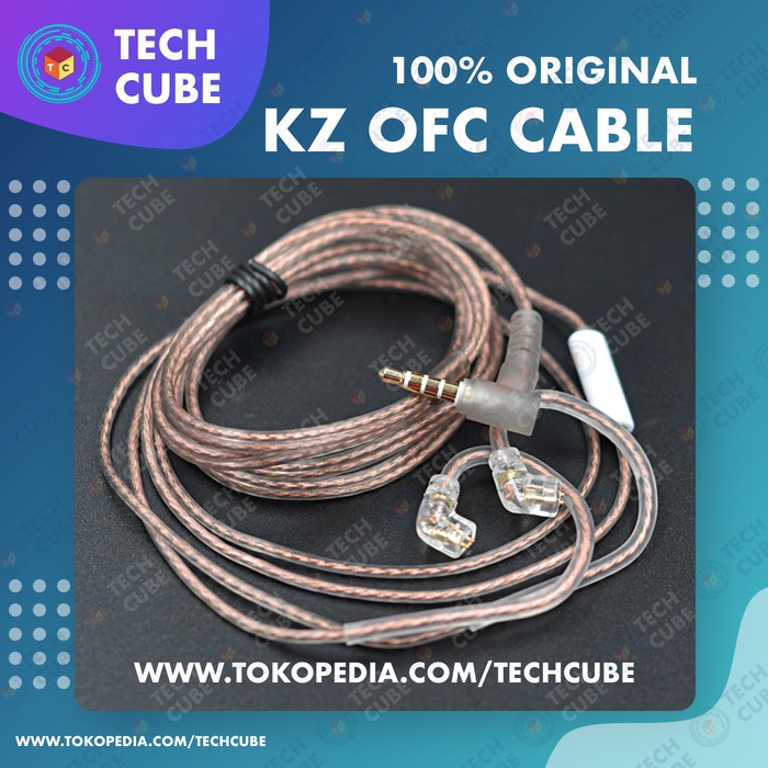 Jual KODE E KZ Kabel Cable OFC Flat with Mic Upgrade KZ Type B dan C ...