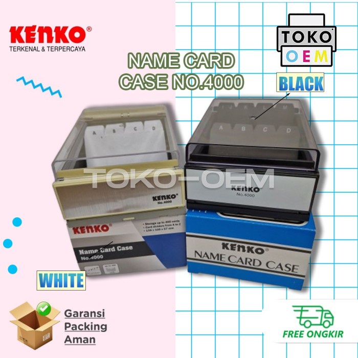 Jual KENKO NAME CARD CASE 4000 KOTAK KARTU NAMA WITH DIVIDERS FROM A TO ...