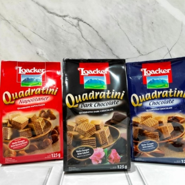 Jual Loacker Quadratini Wafer Cookies 125gr/Biskuit Wafer Loacker ...