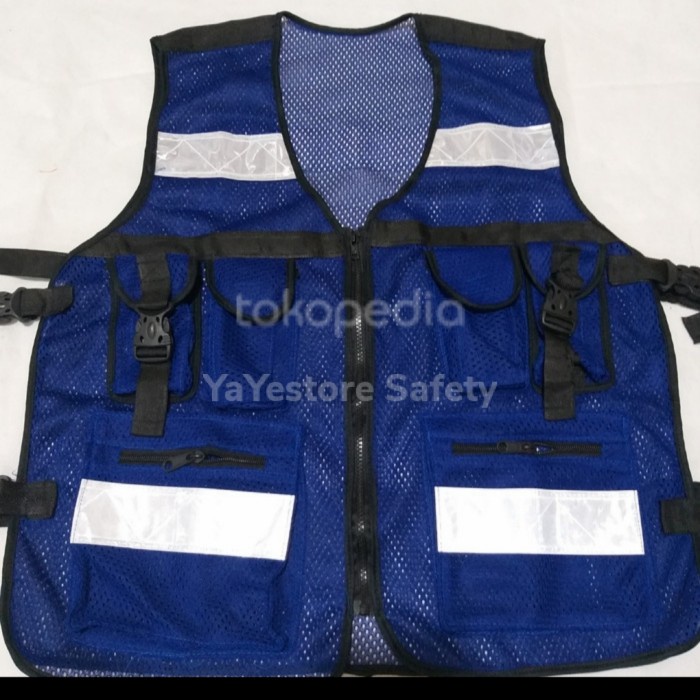 Jual NeW Rompi safety 6 kantong / rompi proyek jaring tebal termurah ...