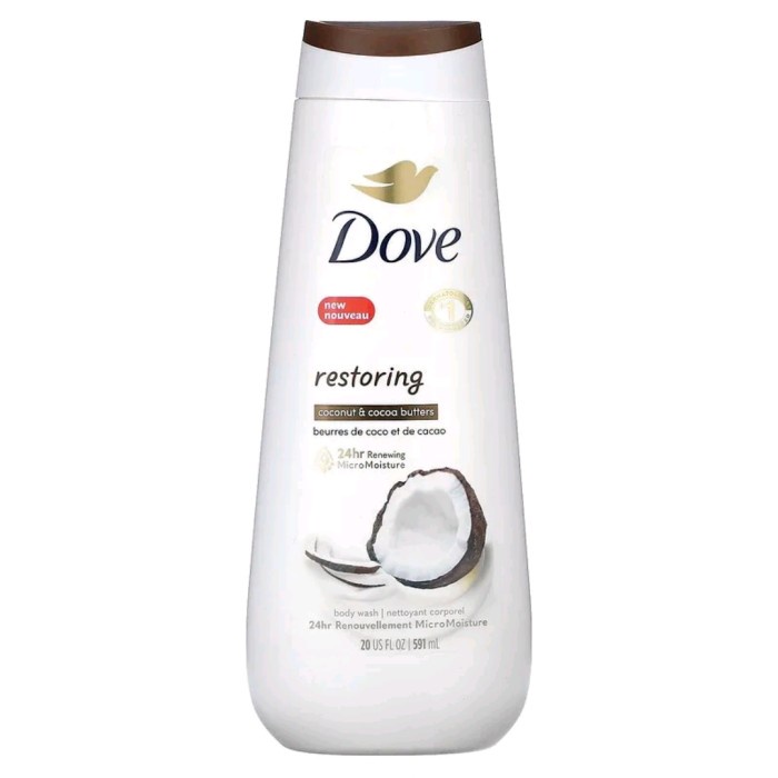 Jual Dove restoring body wash coconut & cocoa butters 591ml | Shopee ...