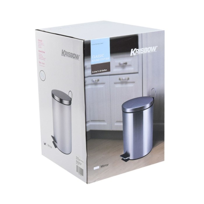 Jual Krisbow 5 Ltr Tempat Sampah Pedal Soft Close - Putih Terbaru | Shopee Indonesia