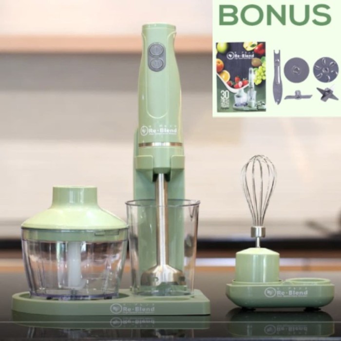 Jual ReBlend High Speed Hand Blender Chopper Whisker Beater Stainless ...
