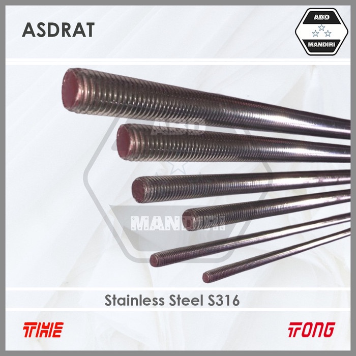 Jual SS316 Asdrat Long Drat M10 X 1M ( SUS316 A4-70 Stainless Thread ...