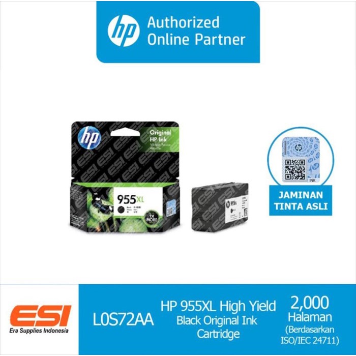 Jual HP 955XL High Yield Black Original Ink Cartridge (L0S72AA ...