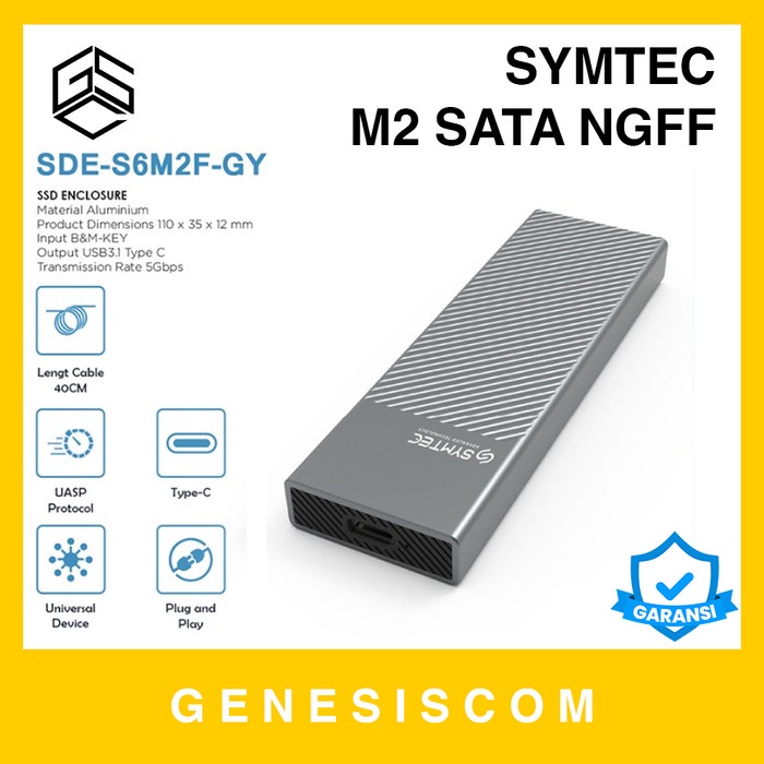 Jual Casing SSD SYMTEC M2/M.2 NGFF SATA Case Enclosure USB3.1 + USB ...