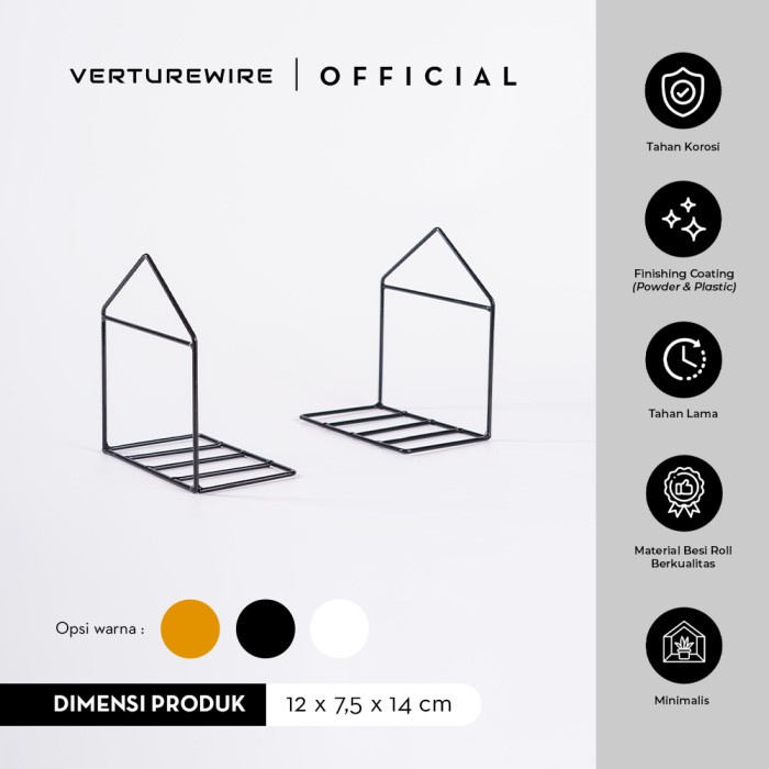 Jual Verture Pembatas Buku Besi Model Rumah / House Book Shelf | Shopee ...
