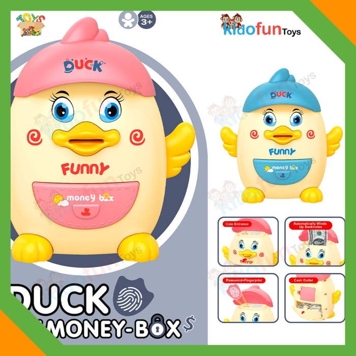 Jual Mainan Anak DIY Duck Money Safe Box Celengan Bebek Fingerprint ATM ...