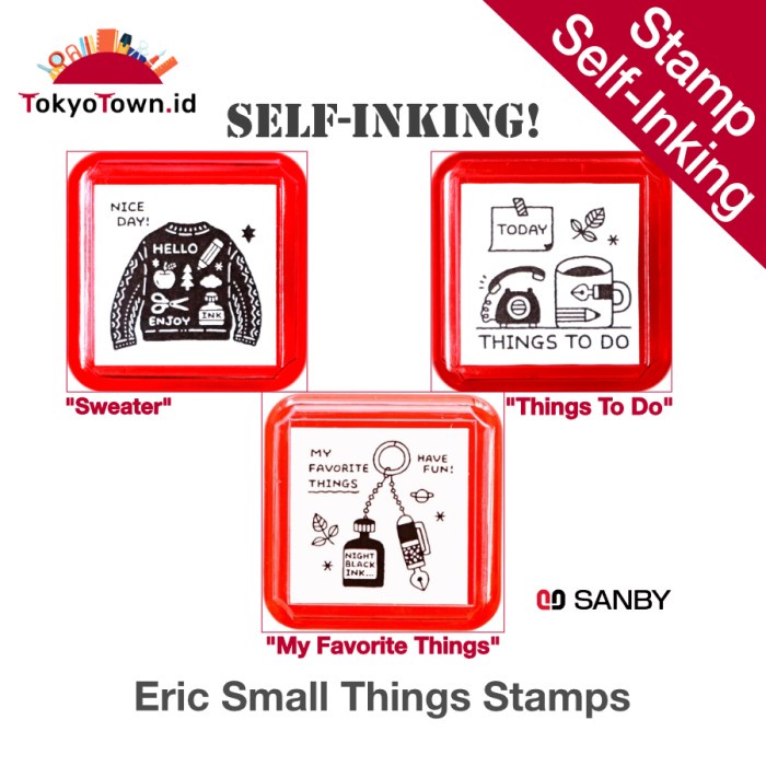Jual Sanby Eric Small Things Stamp Penetrating Stamp Self Inking | Shopee Indonesia