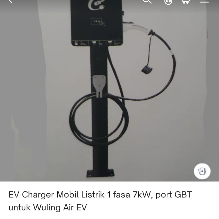 Jual Ev Charger Mobil Listrik 1 Fasa 7Kw, Port Gbt Untuk Wuling Air Ev ...