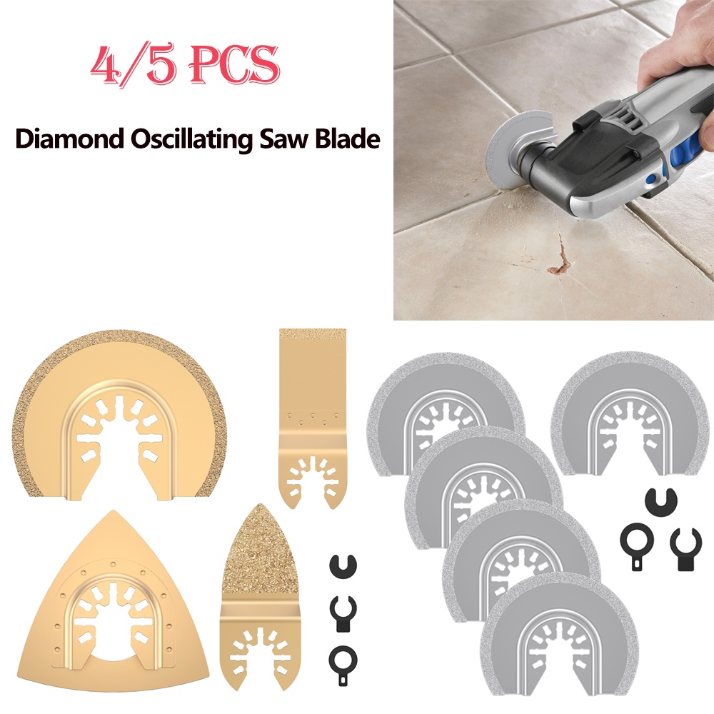 Jual 4/5Pcs Diamond Oscillating Saw Blade Multifunctional Semi Circle ...