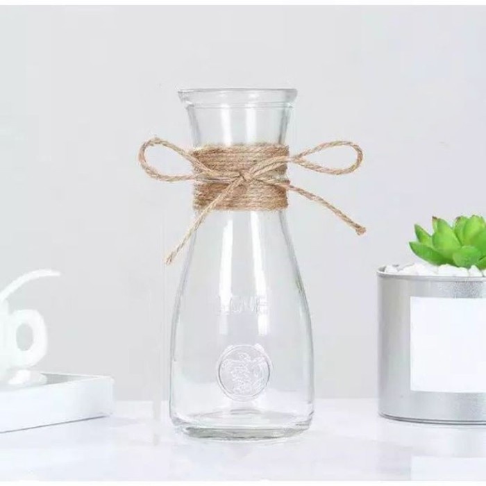 Jual VAS BUNGA KACA AESTHETIC TALI RAMI POT TANAMAN AIR HIDROPONIK ...