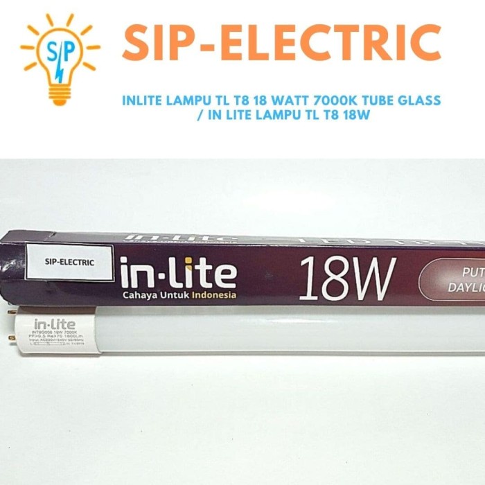 Jual WW- INLITE LAMPU TL T8 18 WATT 7000K TUBE GLASS / IN LITE LAMPU TL ...