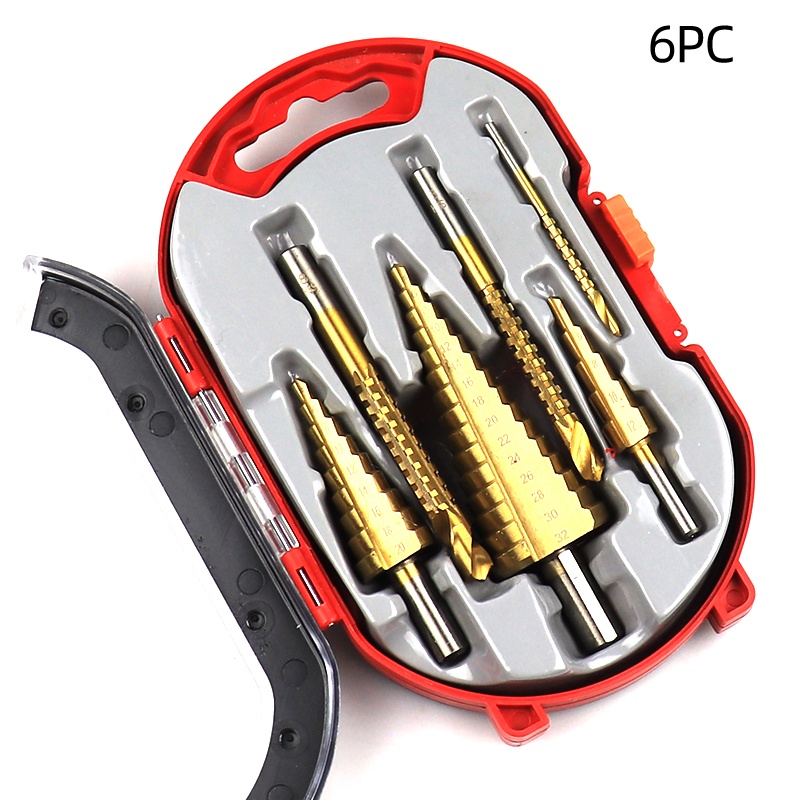 Jual 6PCS High-Speed Step Drill Bit Set Cobalt Multiple Hole Stepped Up ...