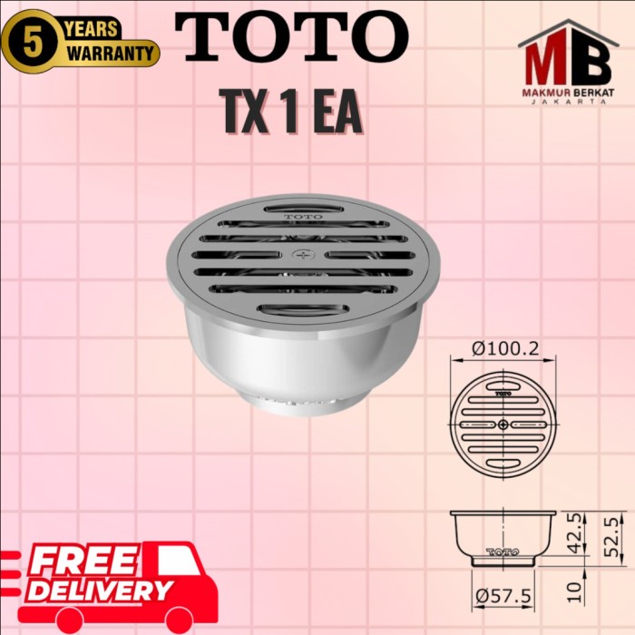 Jual Floor drain Toto TX1EA / Floor drain toto TX 1EA | Shopee Indonesia
