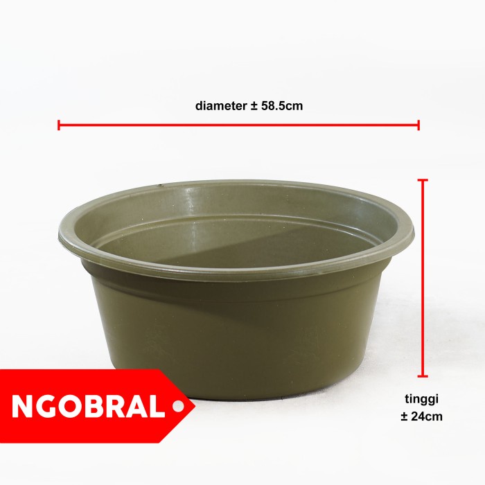 Jual New PAKET 4 - Baskom Plastik Besar HIJAU ARMY D 58 cm Ember Bak ...