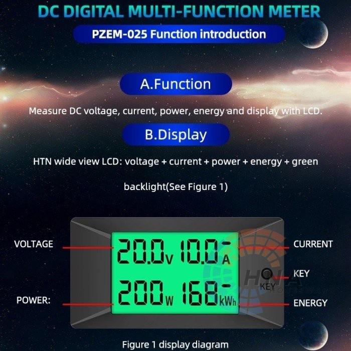 Jual DC Digital Meter 300V 100A 200A PZEM-025 Peacefair Volt Ampere KWH Meter | Shopee Indonesia