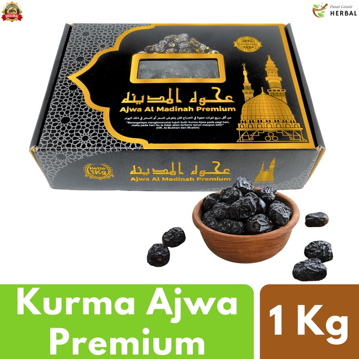 Jual Kurma Ajwa Nabi 1 Kg Asli 100% Original Premium Madinah / Korma ...