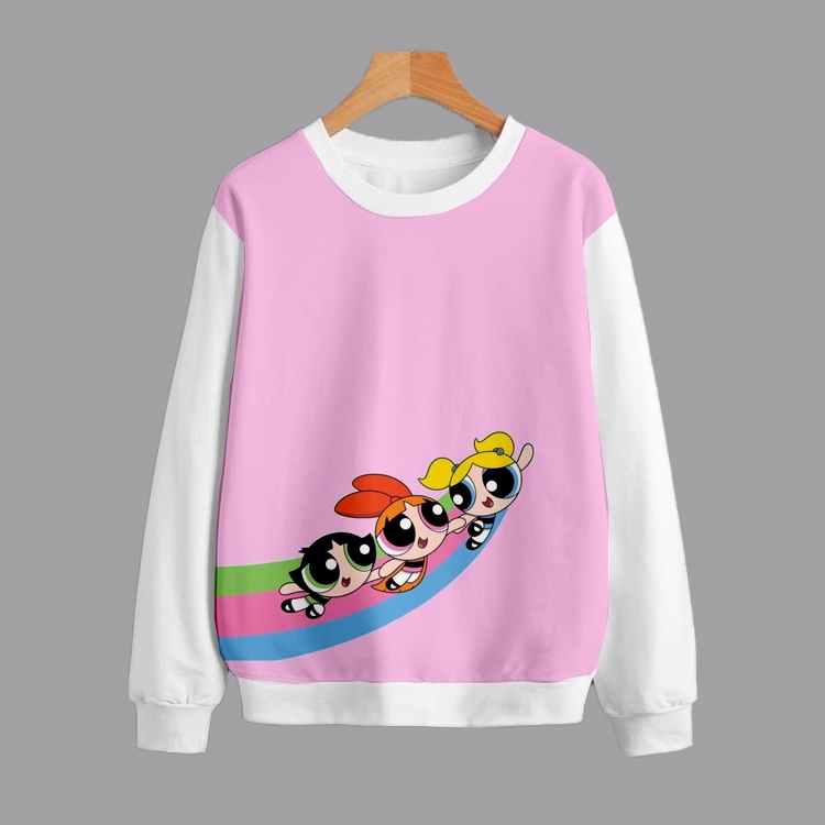 Jual Sweater Power Puff S2 Anak Custom Perempuan Lucu Kartun Animasi 3D ...