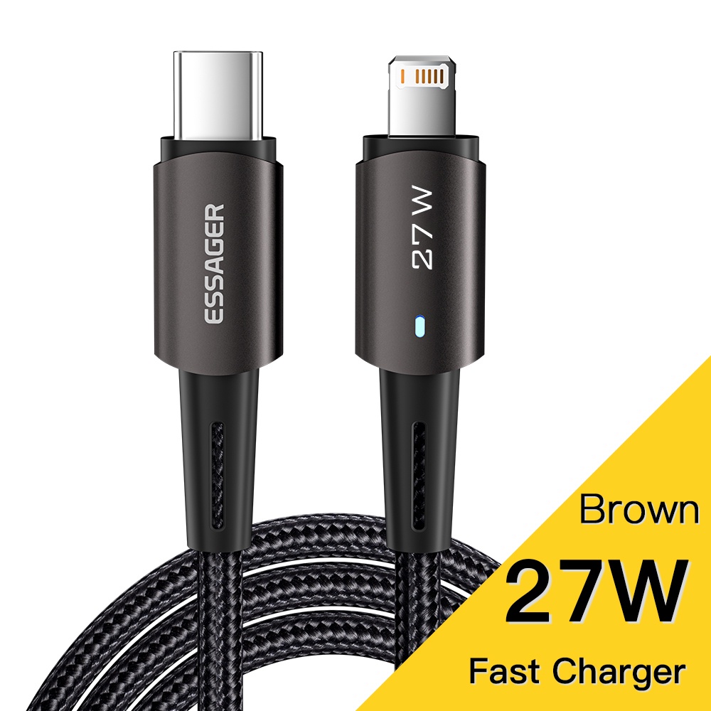 Jual ESSAGER Kabel Data USB Type C to Lightning Fast Charging PD 27W 1M ...