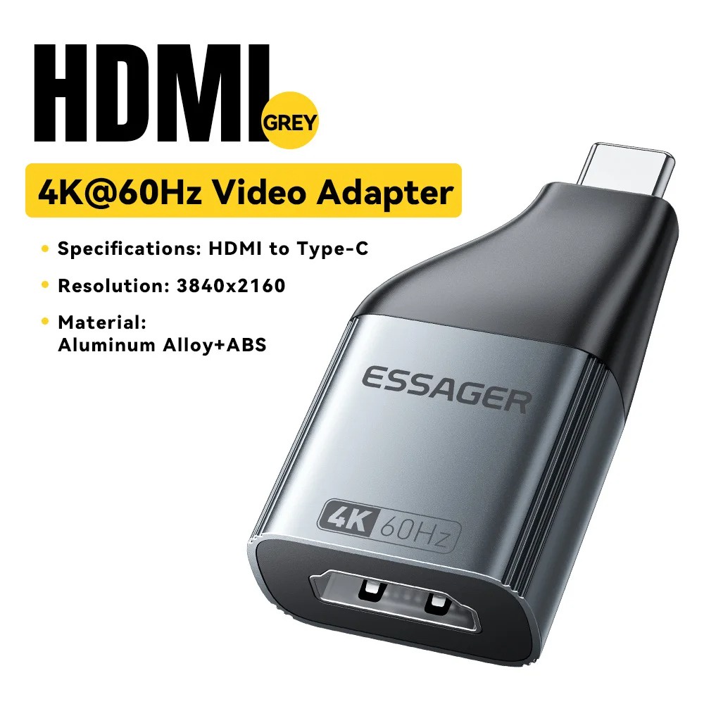 Jual ESSAGER OTG HDMI to USB Type C Adapter Low Latency Portable 4K ...