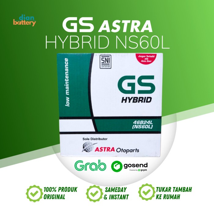 Jual Aki Mobil Suzuki Ertiga Gs Astra Ns60L - Accu Basah Gs Hybrid ...