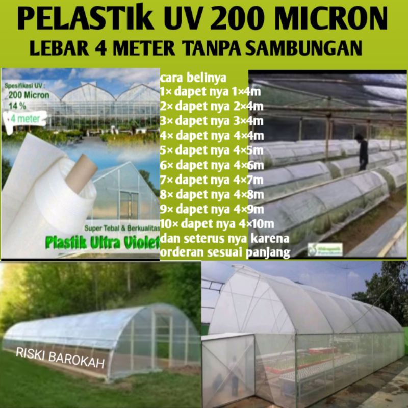 Jual PLASTIK UV LEBAR 4 MITER KETEBALAN 200 MICRON KUALITAS TEBAL PLASTIK BENING TRANSPARAN ...