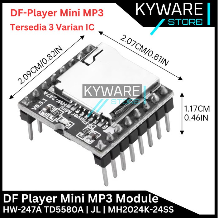 Jual DFPlayer Mini MP3 JL 24 DF Player TD5580A HW247A 16 PIN DF-Player ...