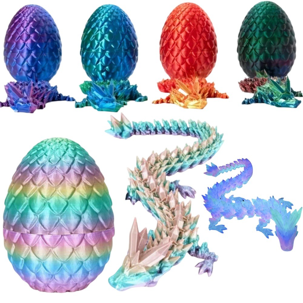 Jual 3D Printed Dragon Egg Action Toy Figures Dragon Full Articulated ...