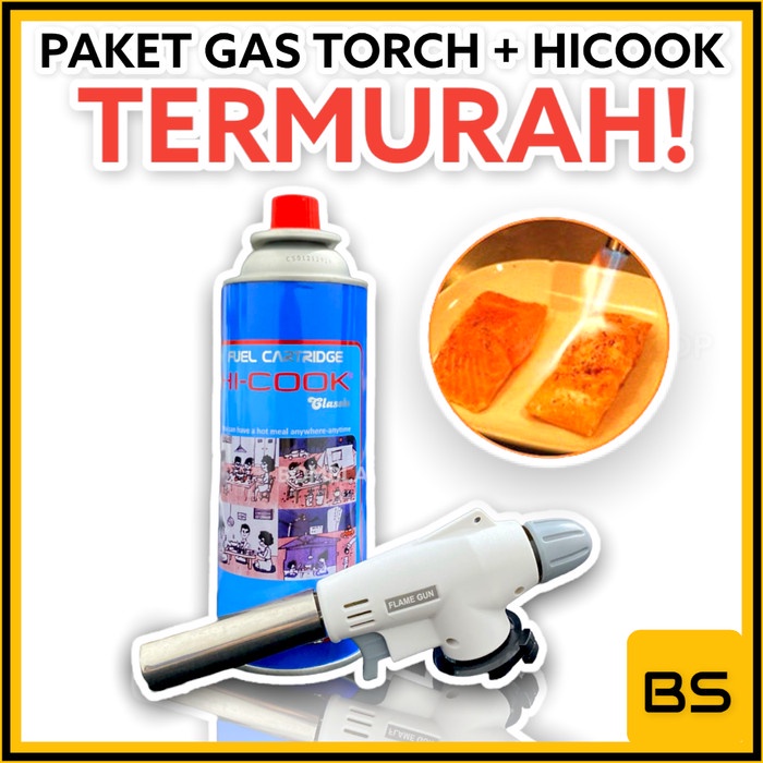 Jual IS New Paket Gas Torch + Gas Hi Cook 230 gr Pematik Gas Kompor Api ...