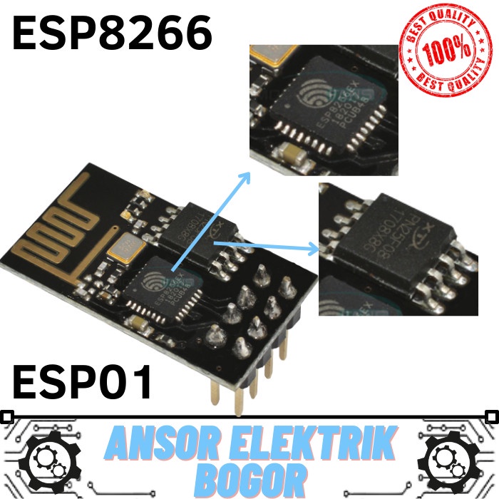 Jual ESP01 ESP8266 WIFI WIRELESS TRANSCEIVER MODULE ESP-01 1M ESP-8266 | Shopee Indonesia