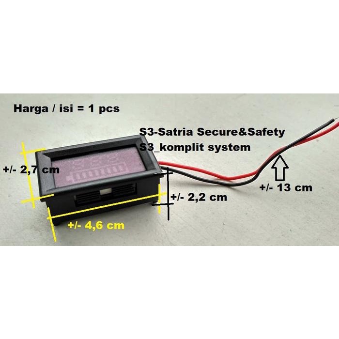 Jual tester Aki 12v Volt Volmeter frame dual display accu Acid baterai ...