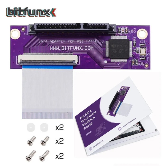Jual BitFunx SATA Upgrade Board Hard Drive Adapter Kit For PS2 IDE Hard ...
