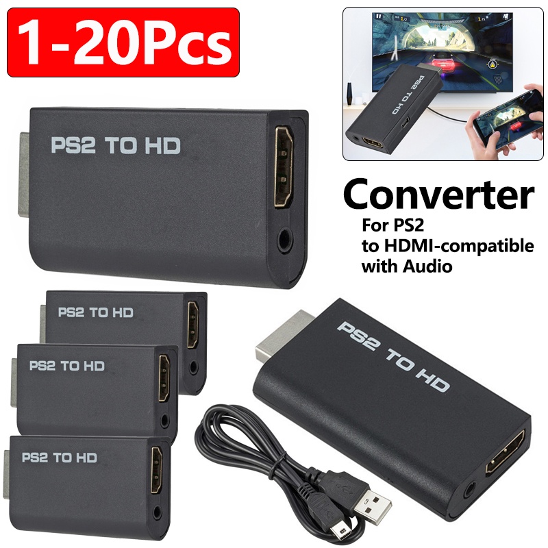 Jual 1-20Pcs For PS2 to HDMI Converter Full HD Audio Video Adapter 480i ...