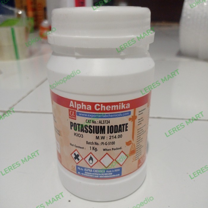 Jual Potassium Iodate / Kalium Iodate Ar 99.9% Alpha Ecer 500G Botol Hdpe | Shopee Indonesia