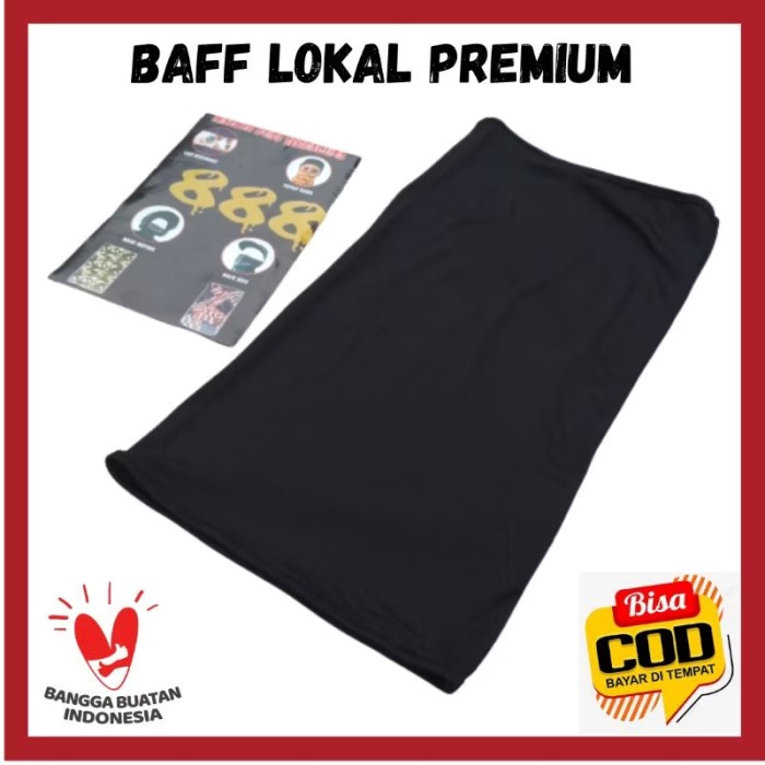 Jual Masker Bandana Baff Lokal Premium Hitam Polos Multifungsi pria ...