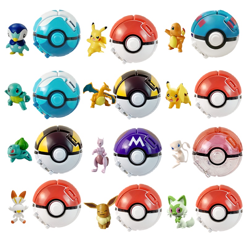 Jual Pokemon Figure Ball Elf Pet Anime Action Doll Pikachu Charizard ...