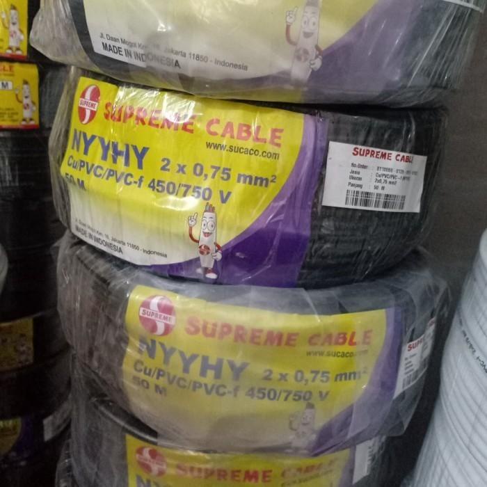 Jual Kabel Listrik Supreme Serabut 2X0.75 2X0,75 50 Meter 50M Hitam Putih | Shopee Indonesia