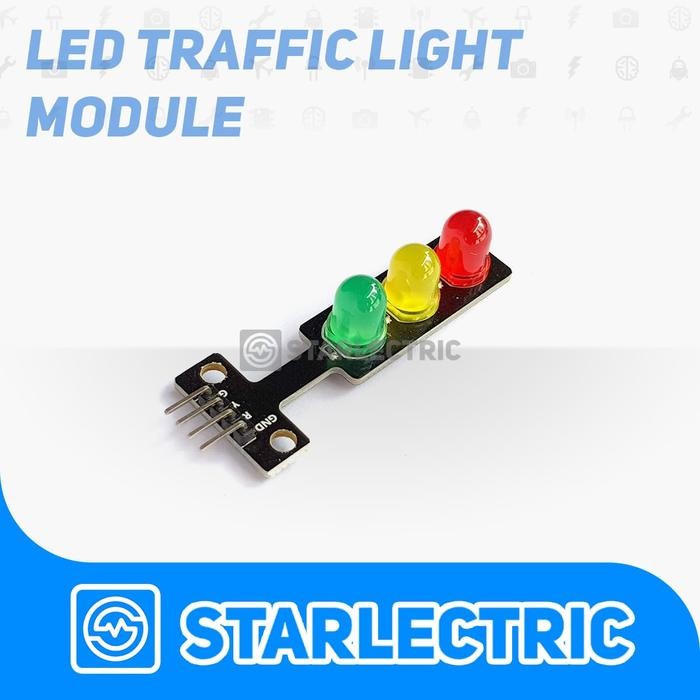Jual JTTOP" MODUL LAMPU LALU LINTAS LED 8MM 5V TRAFFIC LIGHT ARDUINO ...