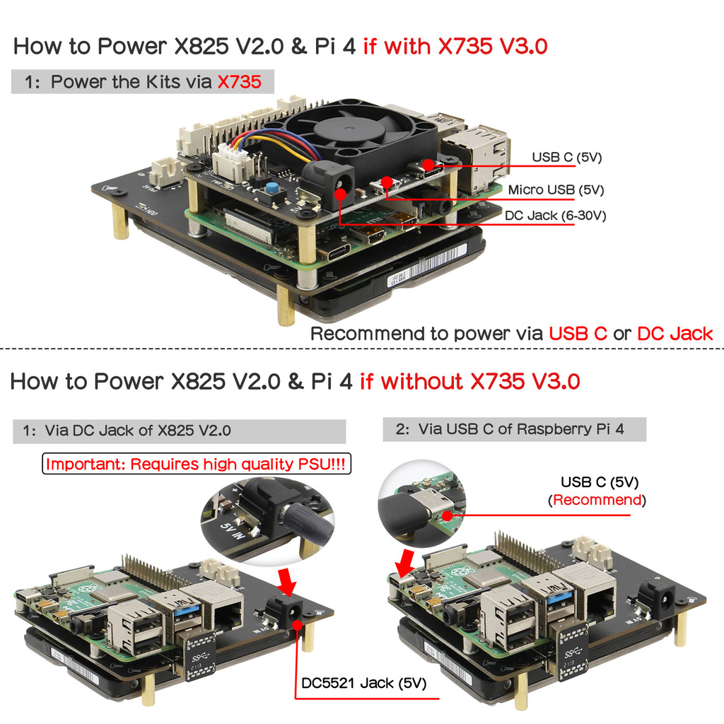 Jual New Raspberry Pi 2.5 inch SATA HDD/SSD Shield, X825 V2.0 Storage ...