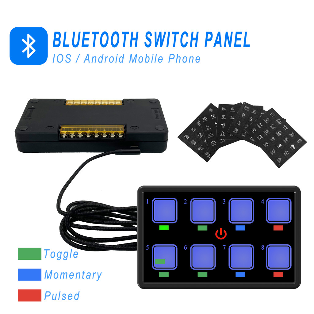Jual SALE 8 Gang Bluetooth Switch Touch Panel 12V 24V Power Control Box ...