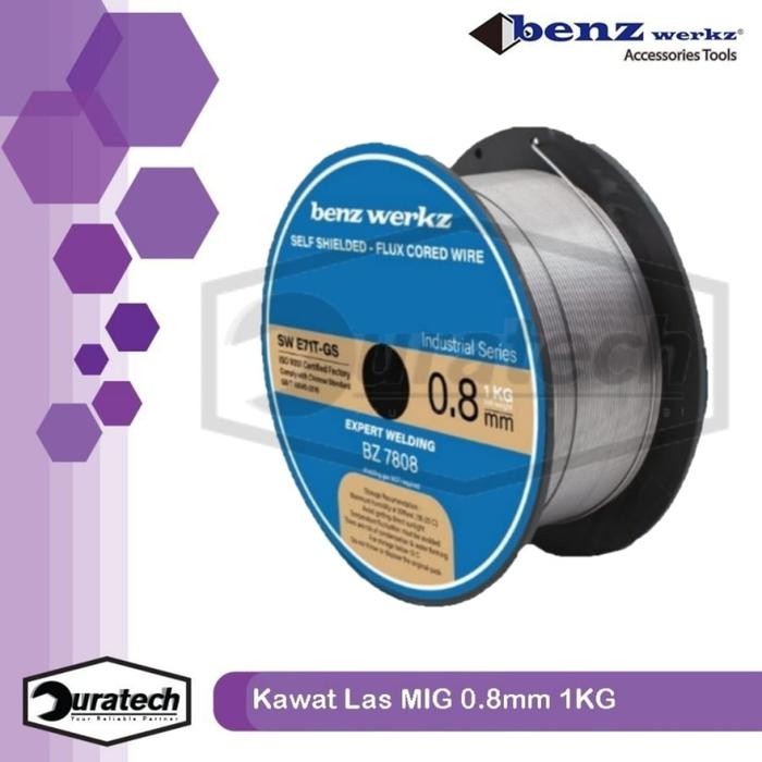 Jual SendToday- Benz Werkz Kawat Las Mig 0.8Mm 1Mm 1Kg Flux Cored Wire Non Co2 Kawat Las Mesin ...